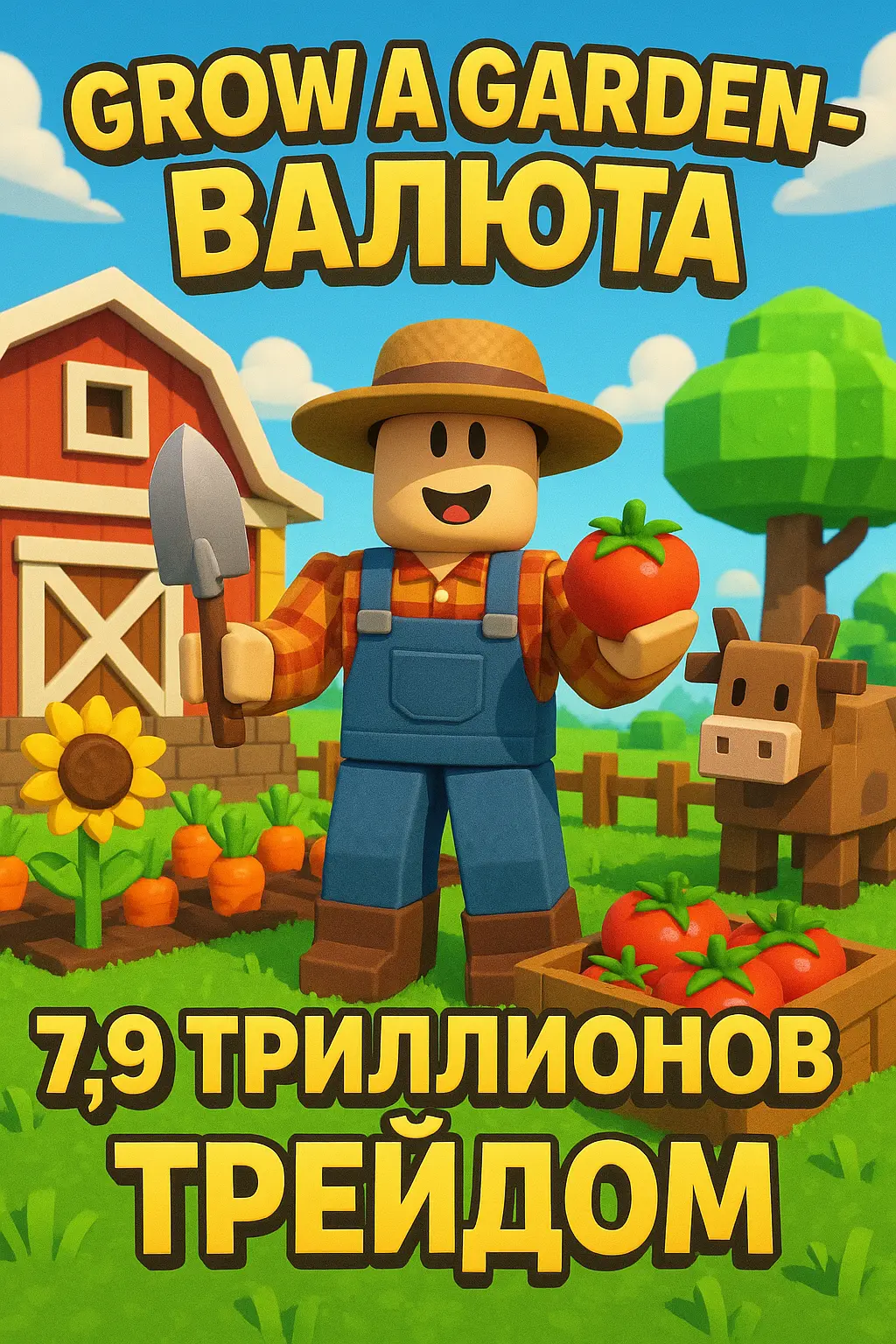 GROW A GARDEN - 8.500.000.000.000$ - 8.5T Sheckles - Трейдом , Roblox ...